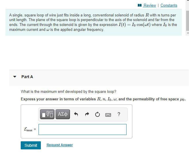 Solved A single, square loop of wire just fits inside a | Chegg.com