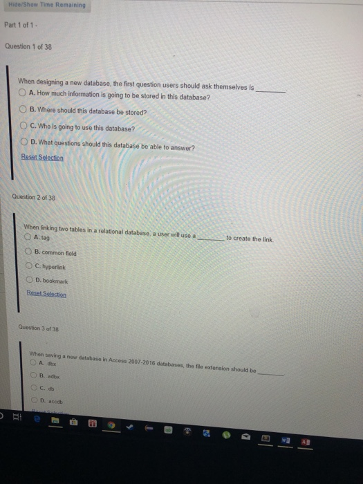 Solved Hide Show Time Remaining Part 1 Of 1 ion 1 Of Chegg
