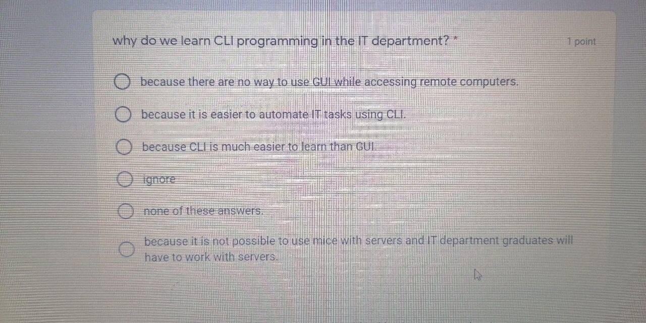 Solved ** why do we learn CLI programming in the IT | Chegg.com