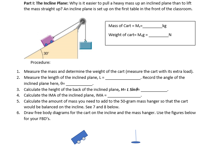 Solved Part I: The Incline Plane: Why is it easier to pull a | Chegg.com