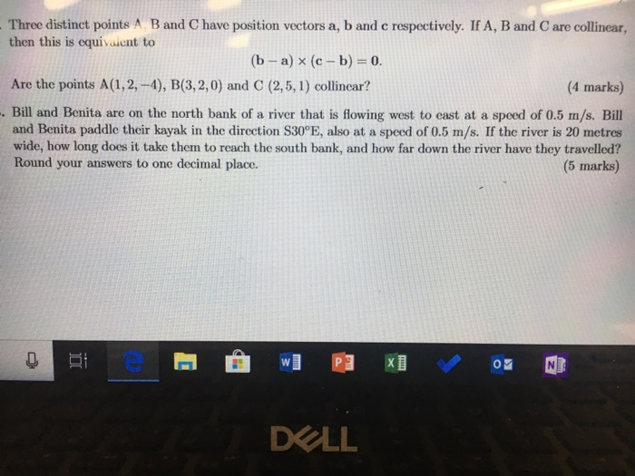 Solved Three distinct points A B and C have position vectors | Chegg.com