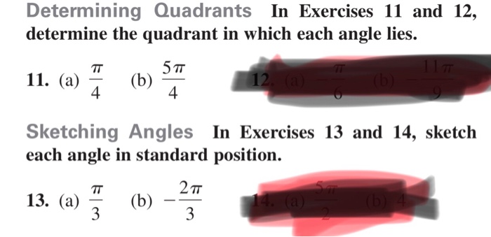 Solved Determining Quadrants In Exercises 11 and 12, | Chegg.com