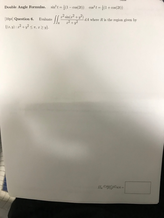 Solved Double Angle Formulas. sin2??1-cos(2t)) cos2??+ | Chegg.com