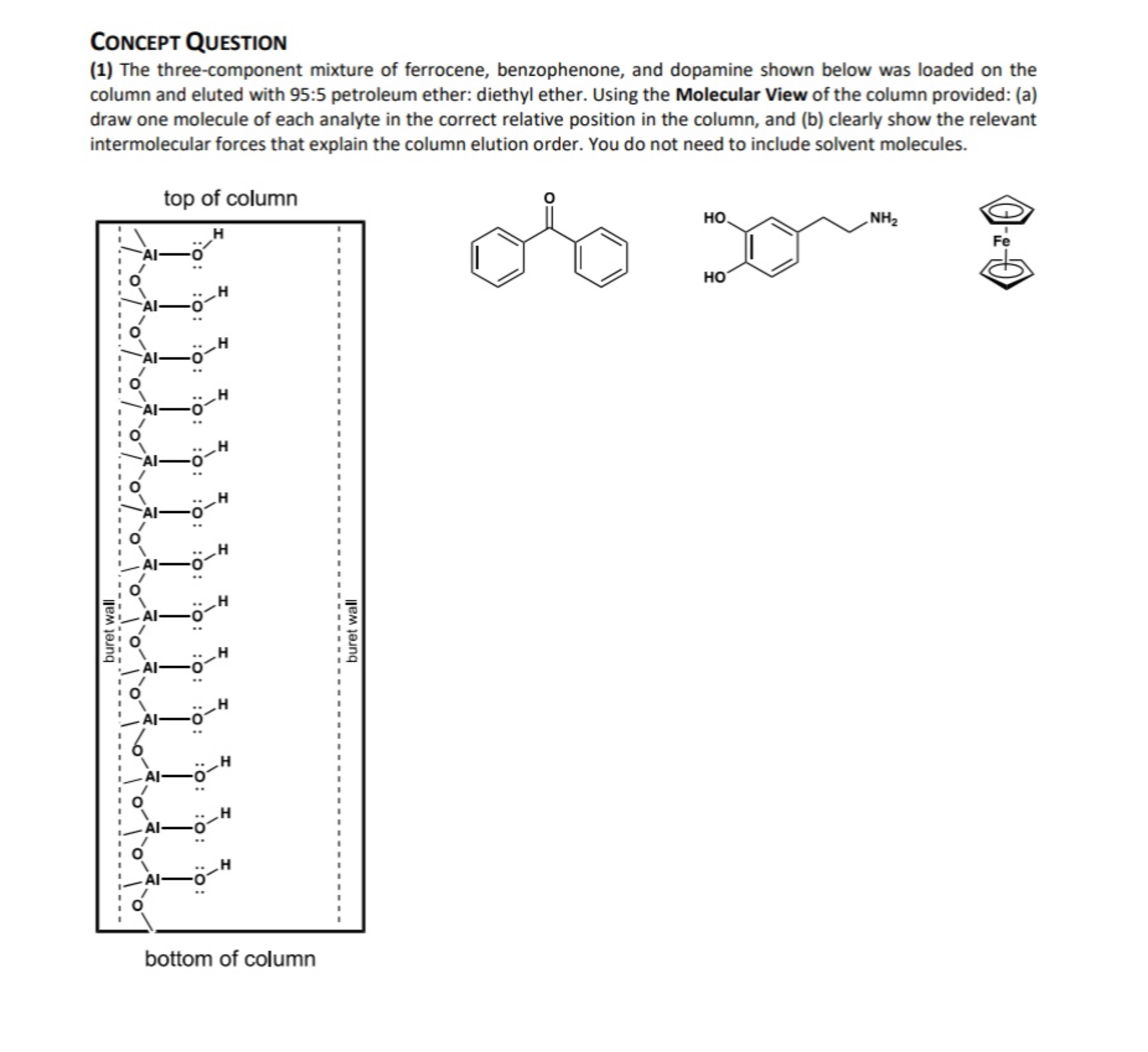 Solved CONCEPT QUESTION(1) ﻿The three-component mixture of | Chegg.com