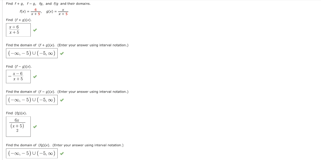 Solved Find f + g, F-9. fg, and flg and their domains. f(x) | Chegg.com