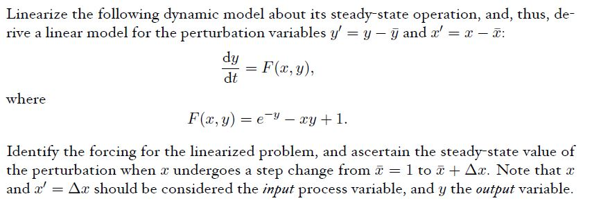 Linearize the following dynamic model about its | Chegg.com