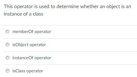 Solved This operator is used to determine whether an object | Chegg.com