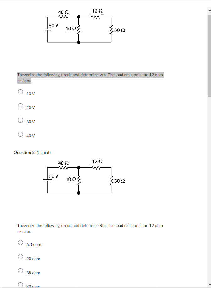 Solved Thevenize the following circuit and determine Vth. | Chegg.com