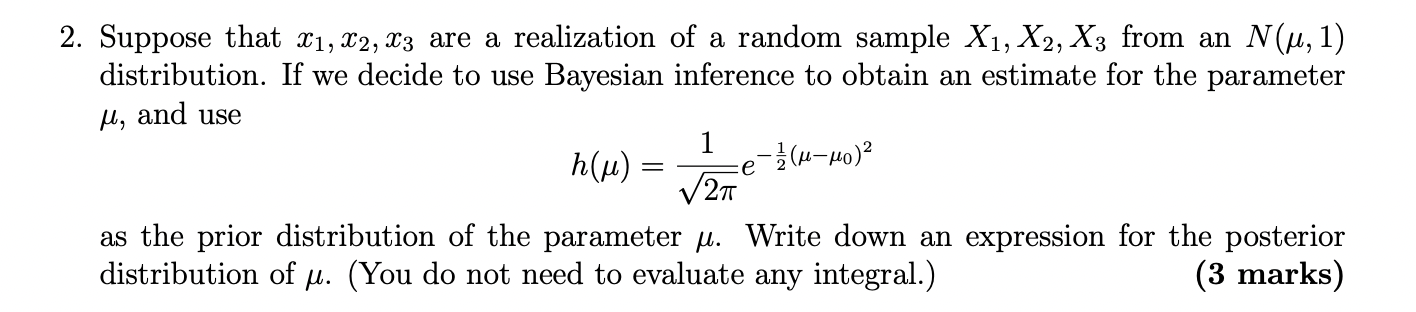 Solved Suppose that x1,x2,x3 are a realization of a random | Chegg.com