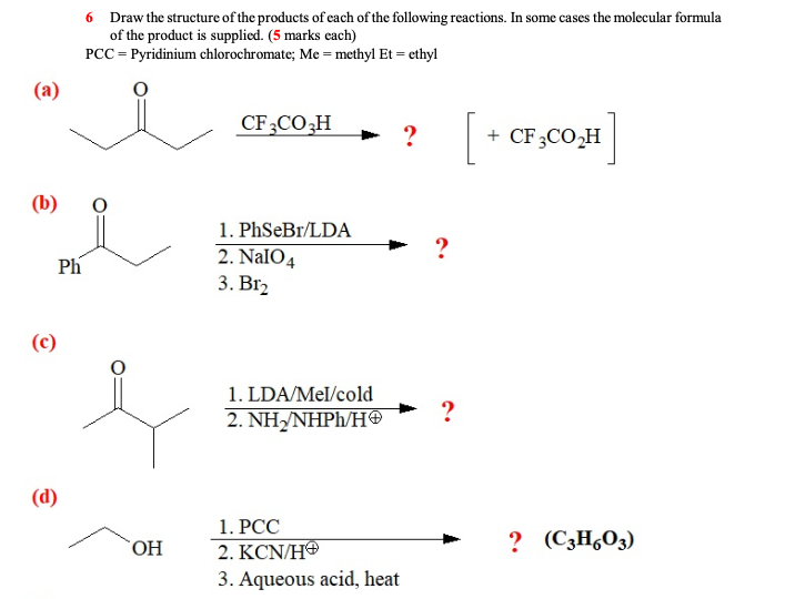Solved 6 Draw the structure of the products of each of the | Chegg.com