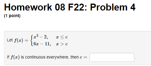 Solved Homework 08 F22: Problem 4 (1 point) Let | Chegg.com