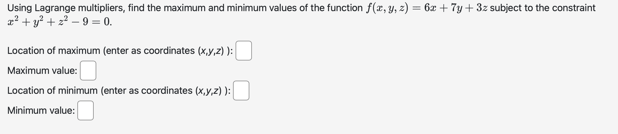 Solved Using Lagrange multipliers, find the maximum and | Chegg.com