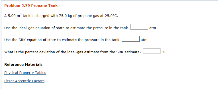 Solved Problem 5 79 Propane Tank A 5 00 M2 Tank Is Charged Chegg