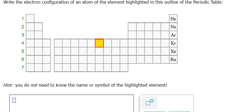 Solved Write the electron configuration of an atom of the | Chegg.com
