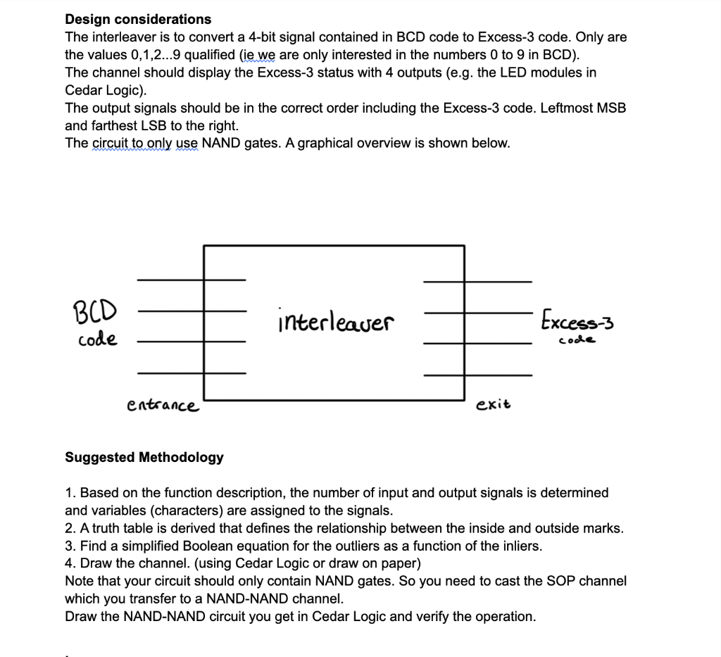 Solved Design considerations The interleaver is to convert a | Chegg.com