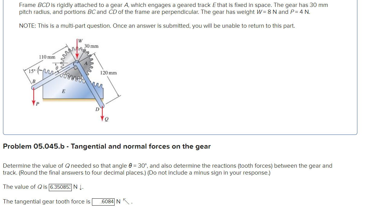 Solved Please help solve for the value of Q, the tangential | Chegg.com