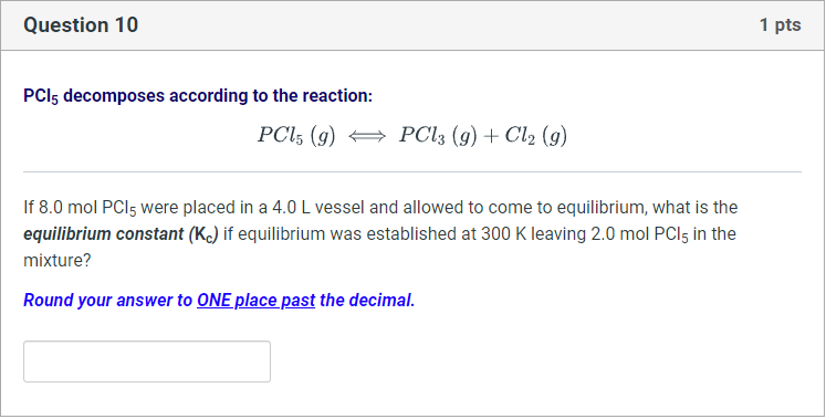 Solved PCl5 decomposes according to the reaction: | Chegg.com