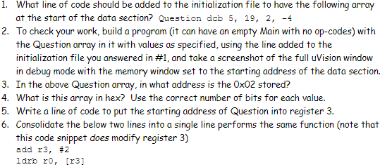 In ARM assembly please. | Chegg.com