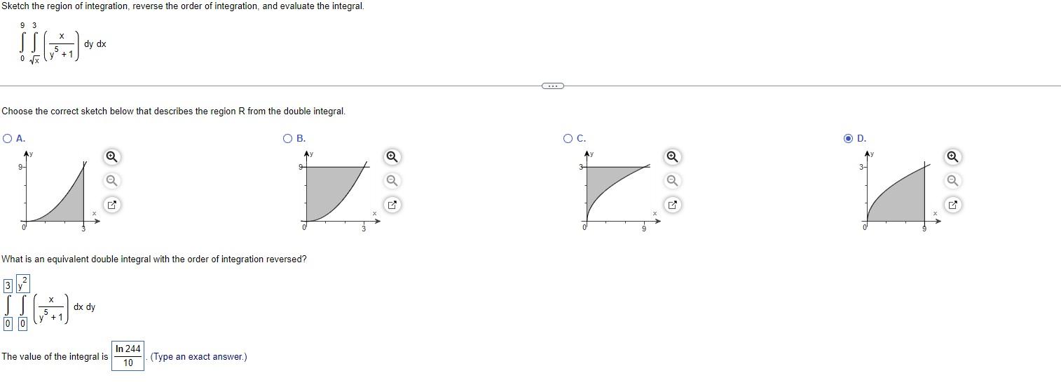 Solved Sketch The Region Of Integration Reverse The Order