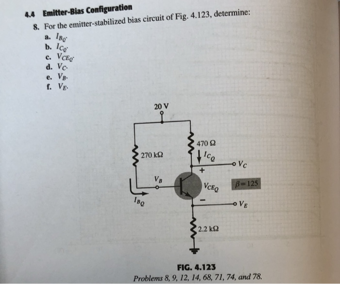 Solved For the emitter-stabilized bias circuit of Fig. | Chegg.com