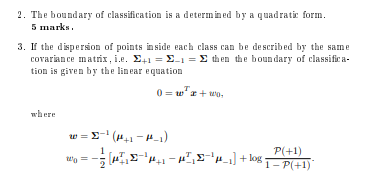 2. The boundary of classification is a determined by | Chegg.com