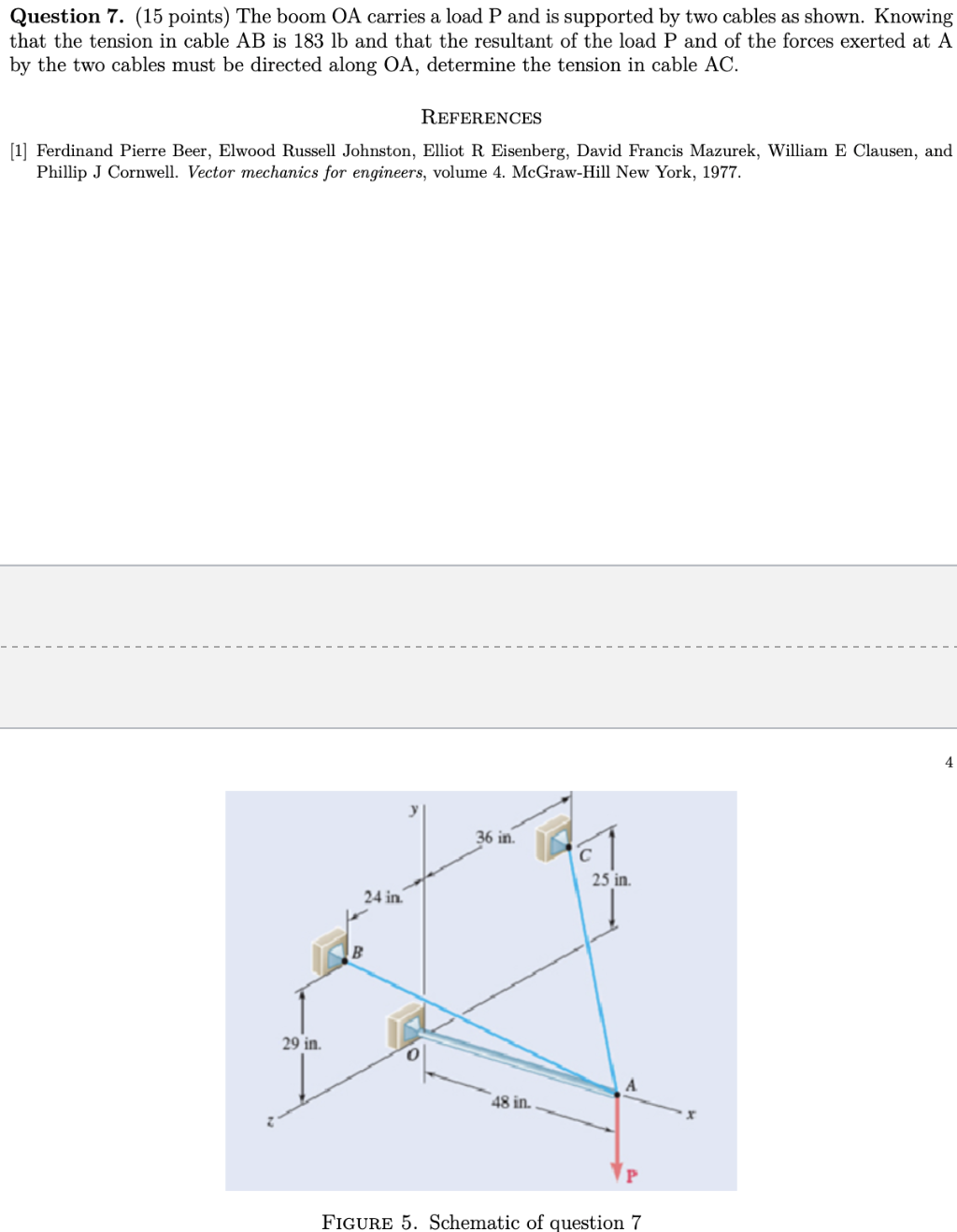 Solved Question 7. (15 points) The boom OA carries a load P | Chegg.com