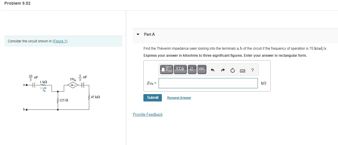 Solved Problem 9.52Consider the circuit shown in (Figure | Chegg.com