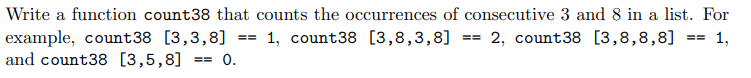 Solved Write a function count 38 that counts the occurrences | Chegg.com