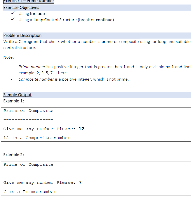 Solved Exercise Numb Exercise Objectives Using for loop | Chegg.com