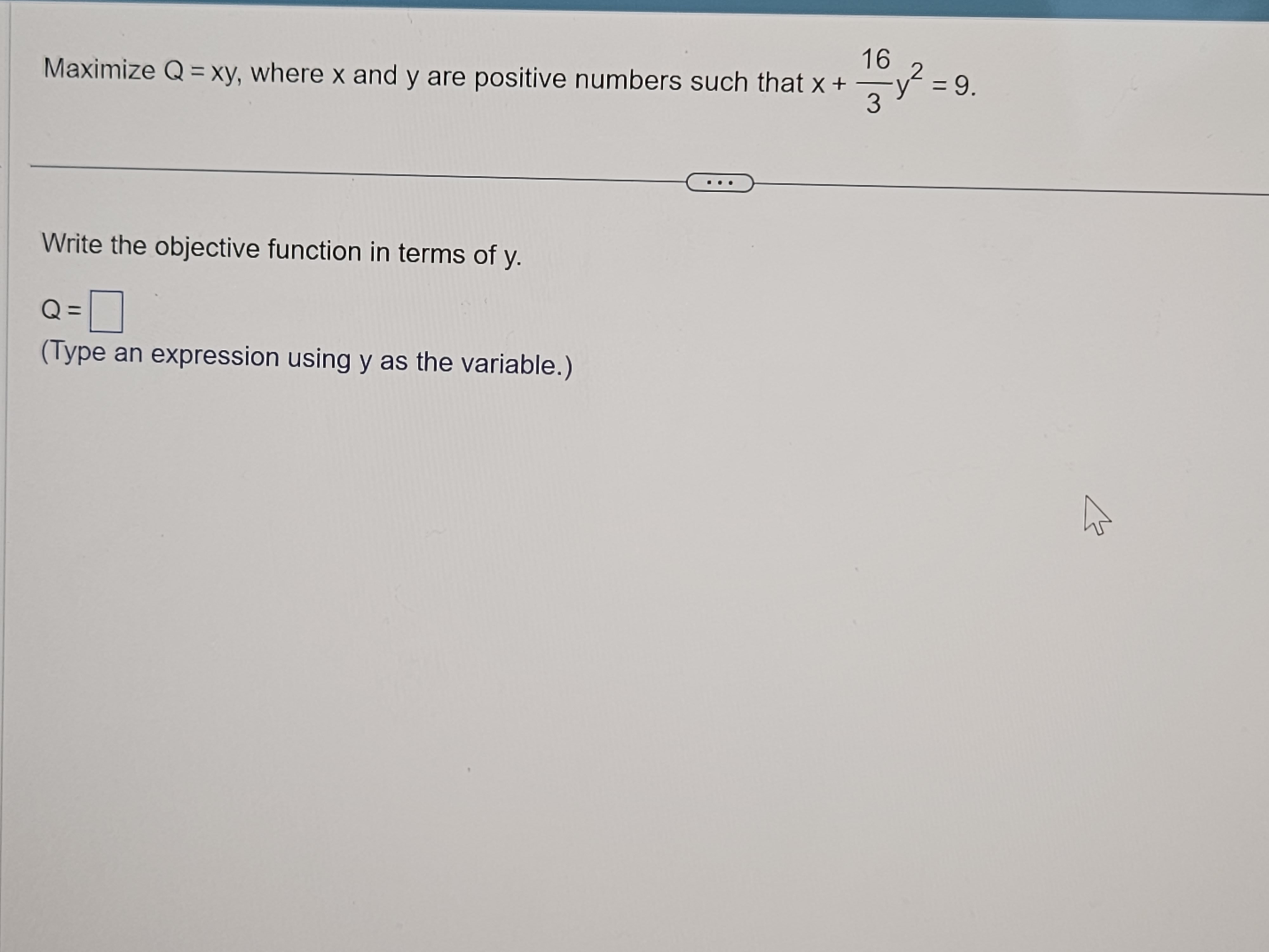 Solved Maximize Q Xy Where X And Y Are Positive Numbers