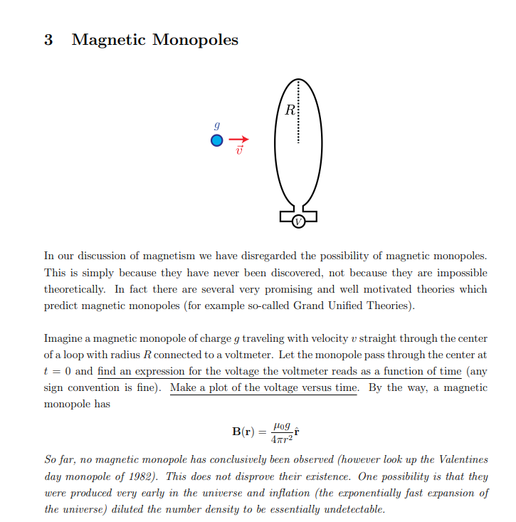 Solved 3 Magnetic Monopoles In our discussion of magnetism | Chegg.com
