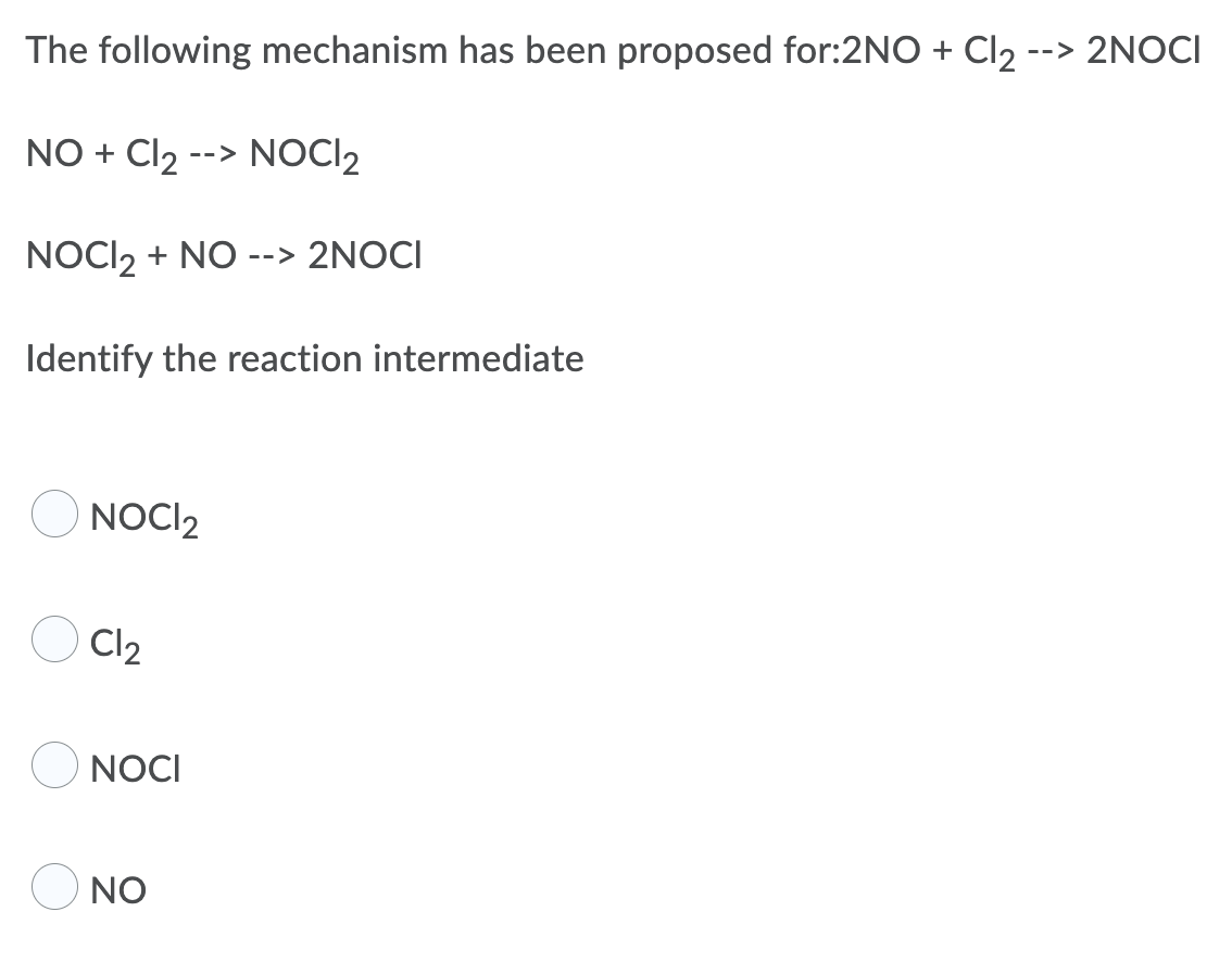 Solved The following mechanism has been proposed for:2NO + | Chegg.com