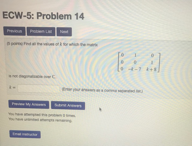 Solved ECW-5: Problem 14 Previous Problem List Next (5 | Chegg.com