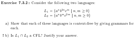 Solved = Exercise 7.3.2: Consider the following two | Chegg.com