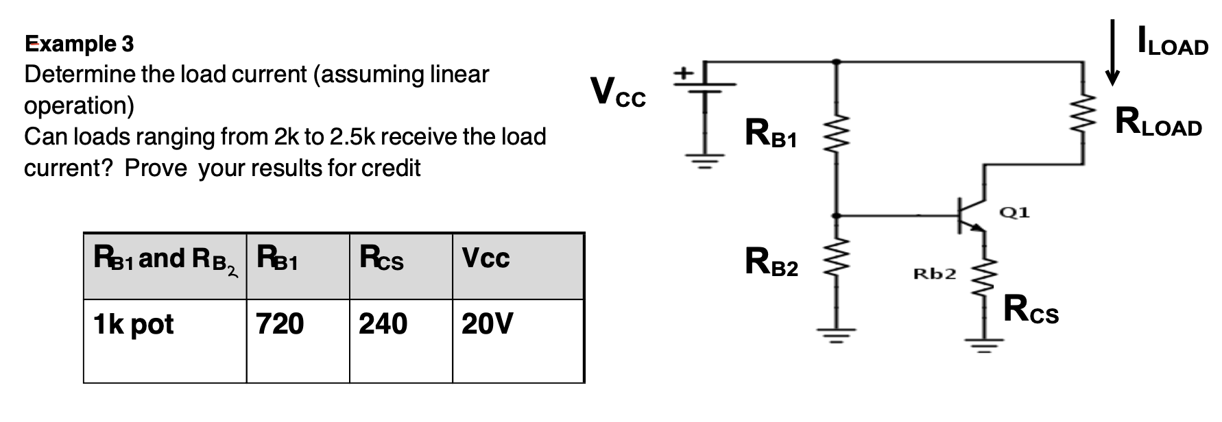 Solved Example 3 Determine the load current (assuming linear | Chegg.com