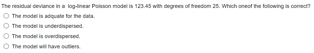Solved The residual deviance in a log-linear Poisson model | Chegg.com