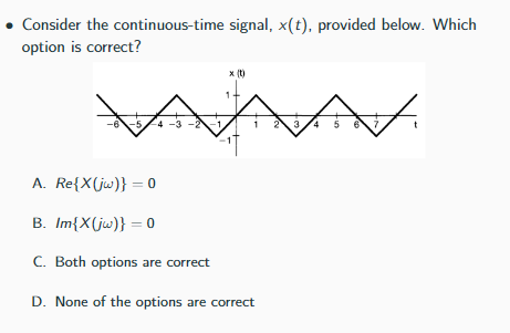 Solved - Consider the continuous-time signal, x(t), provided | Chegg.com