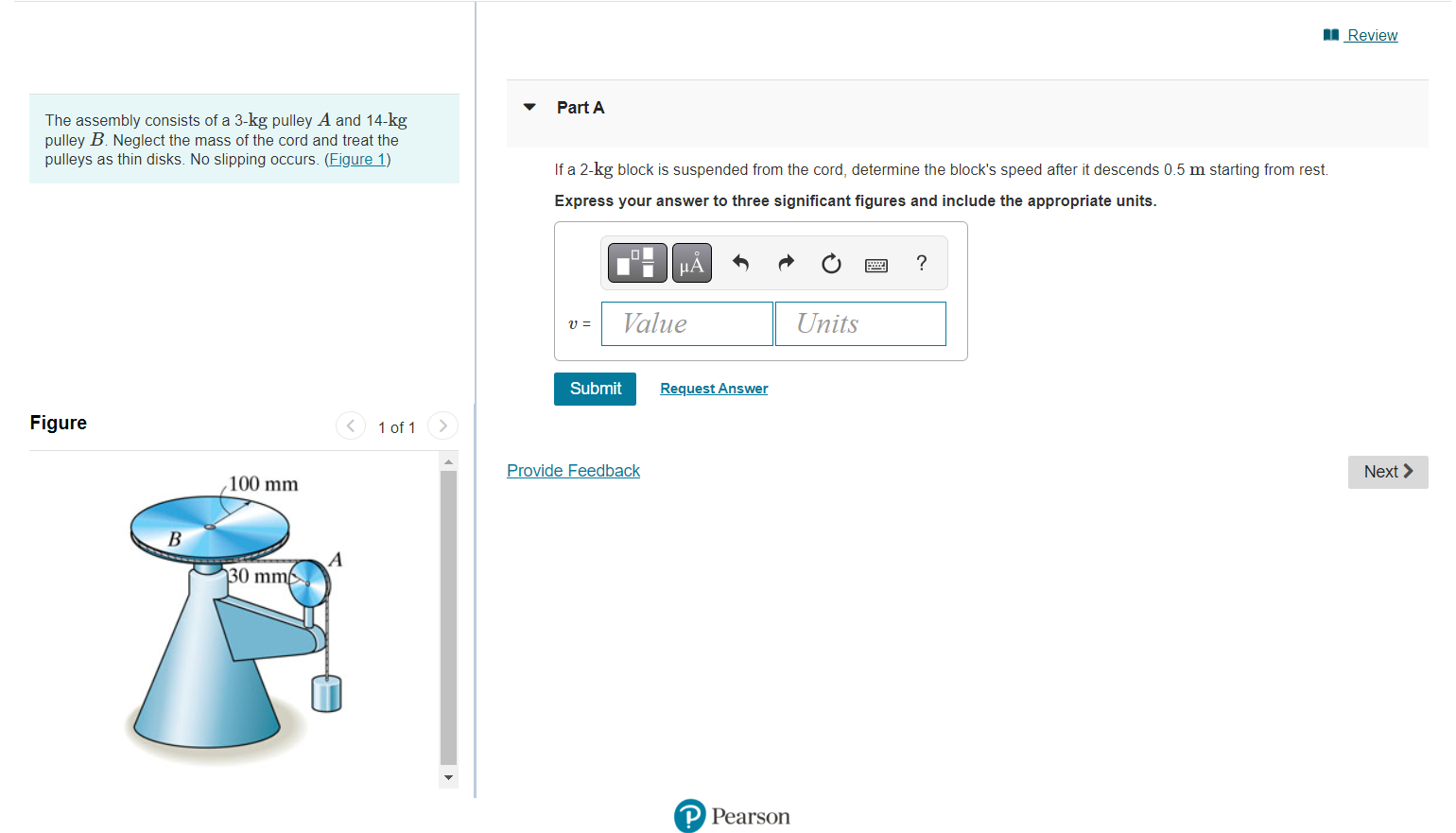 Solved The assembly consists of a 3-kg pulley A and 14-kg | Chegg.com