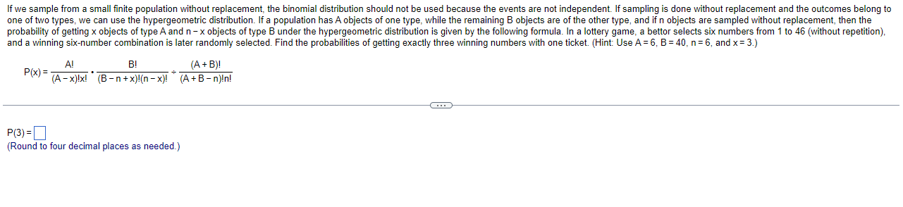Solved and a winning six-number combination is later | Chegg.com