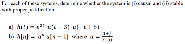 Solved For each of these systems, determine whether the | Chegg.com