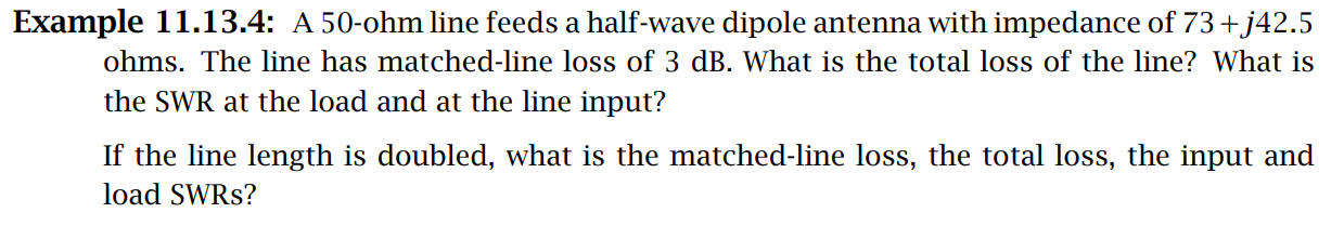 Solved Example 11.13.4: A 50-ohm line feeds a half-wave | Chegg.com