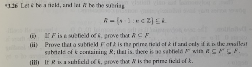 Solved *3.26 Let k be a field, and let R be the subring | Chegg.com