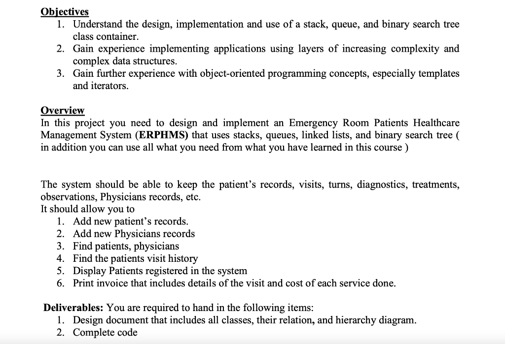 Hi, I need help with my project of Data Structure | Chegg.com