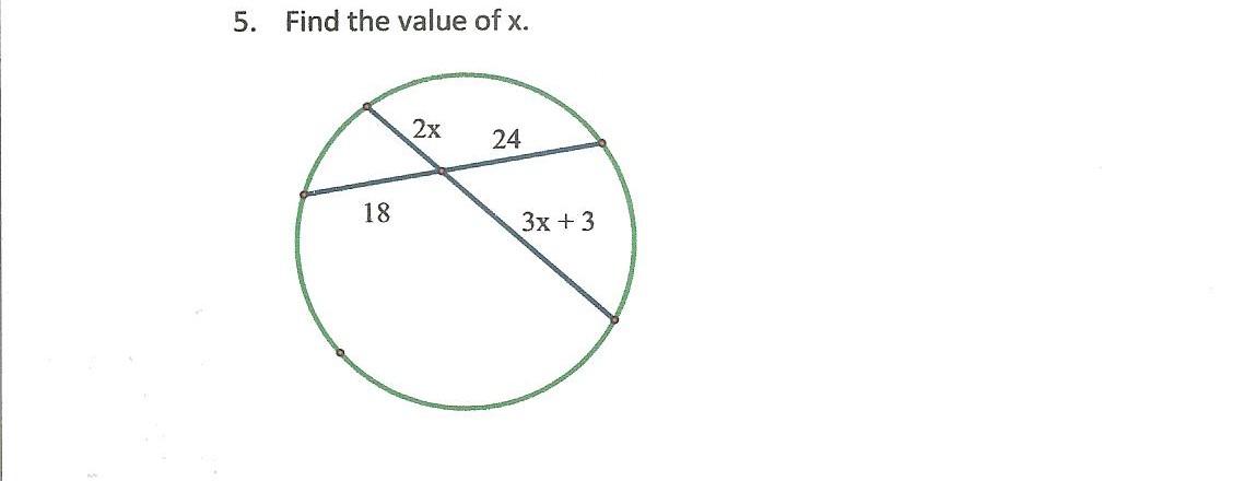 Solved 5. Find the value of x. | Chegg.com