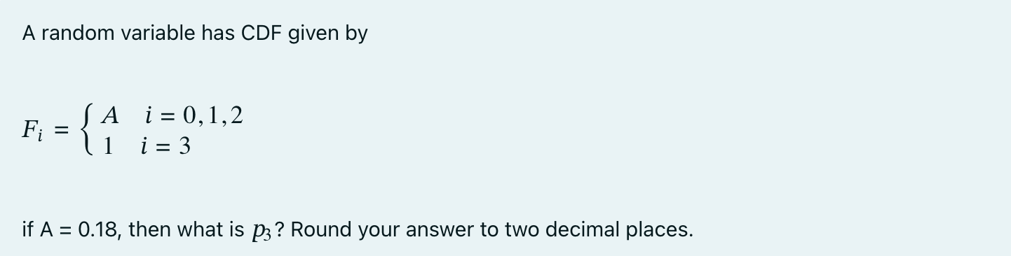 Solved A random variable has CDF given | Chegg.com