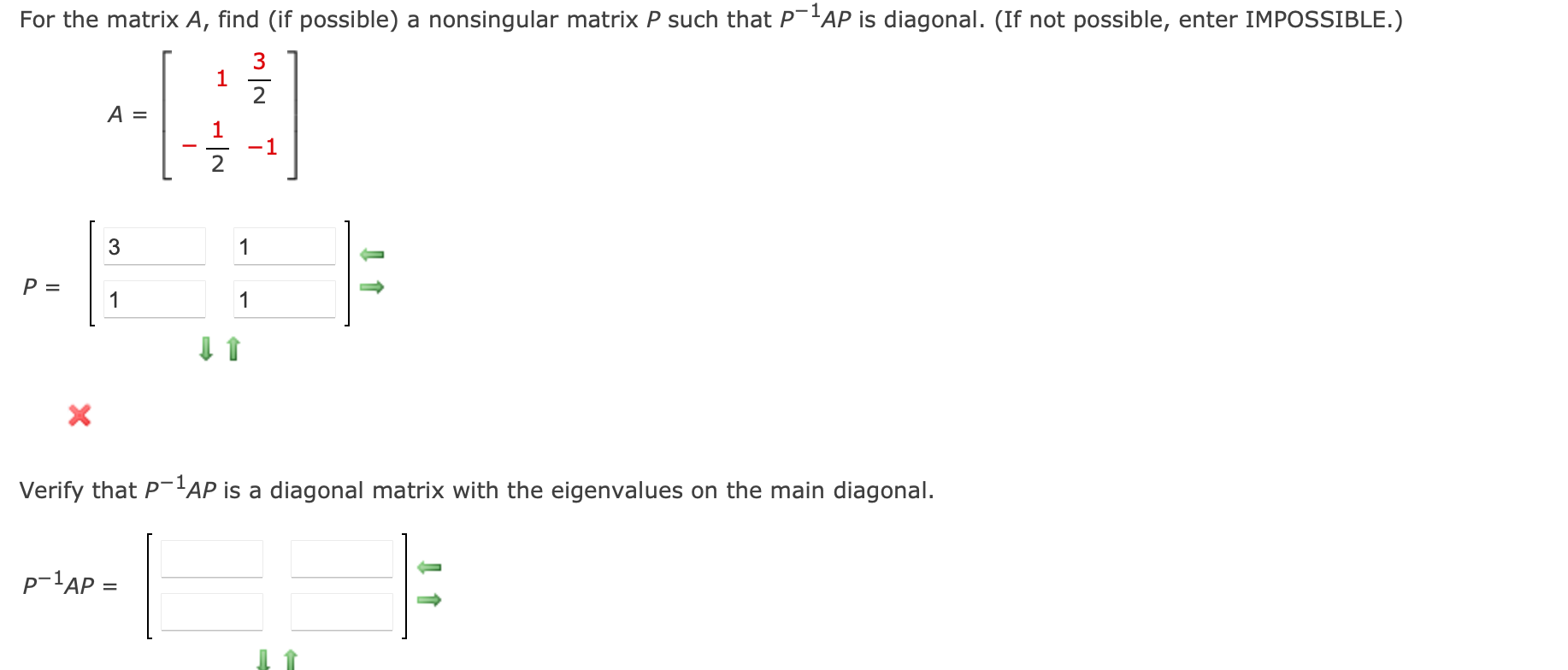 Solved For the matrix A, ﻿find (if possible) ﻿a nonsingular | Chegg.com