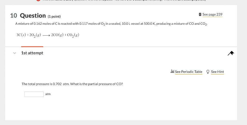 Solved 10 Question (1 point) ㄹ See page A mixture of 0.162 | Chegg.com
