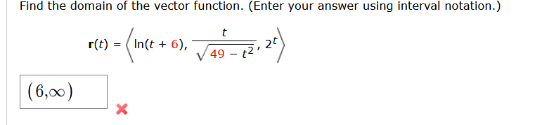 Solved Find the domain of the vector function. (Enter your | Chegg.com
