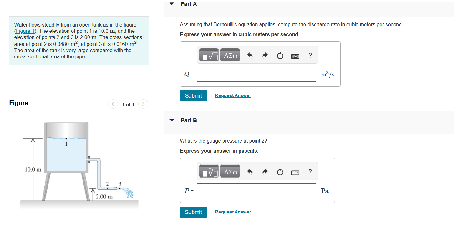 Solved Water flows steadily from an open tank as in the | Chegg.com