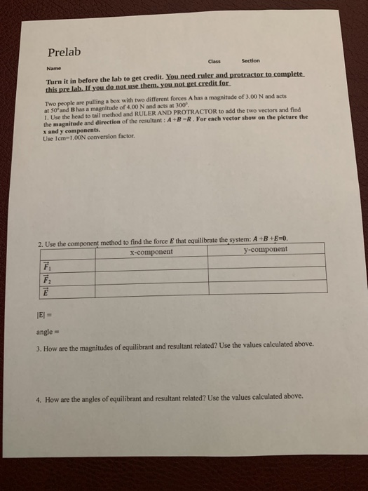 Solved Prelab Name Turn it in before the lab to get credit. | Chegg.com